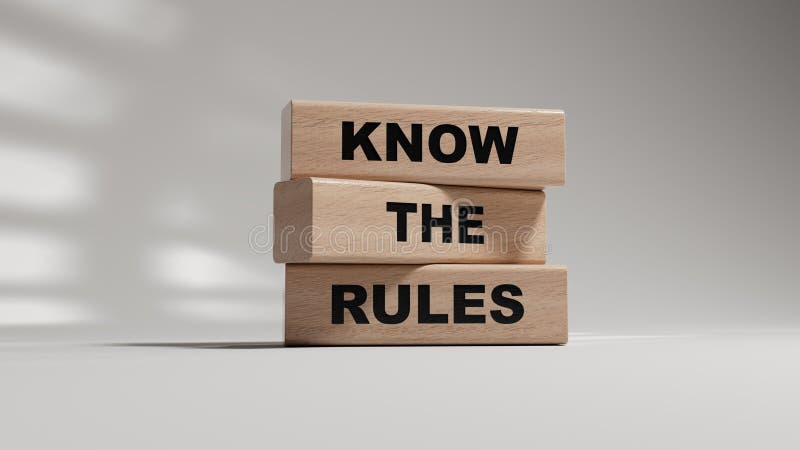 Know the Rules Symbol. Wooden Blocks with Words Know the Rules.Know the ...