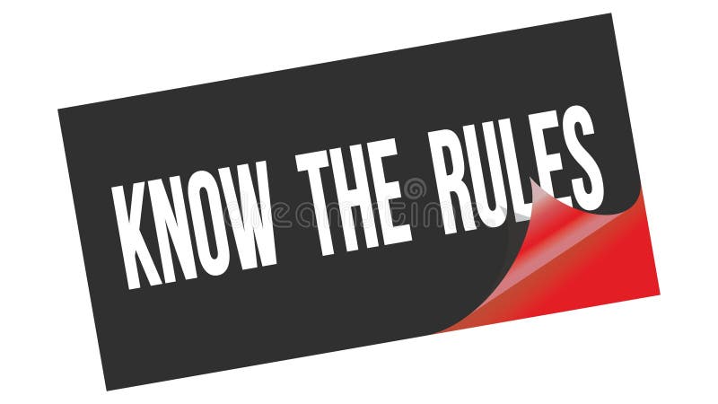 KNOW the RULES Text on Black Red Sticker Stamp Stock Illustration ...