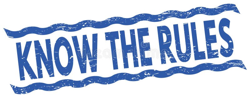 KNOW the RULES Text on Blue Lines Stamp Sign Stock Illustration ...