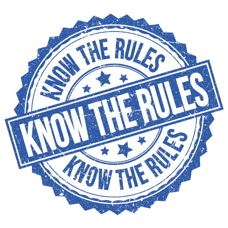 RULES Text on Red Blue Ribbon Stamp Stock Illustration - Illustration ...