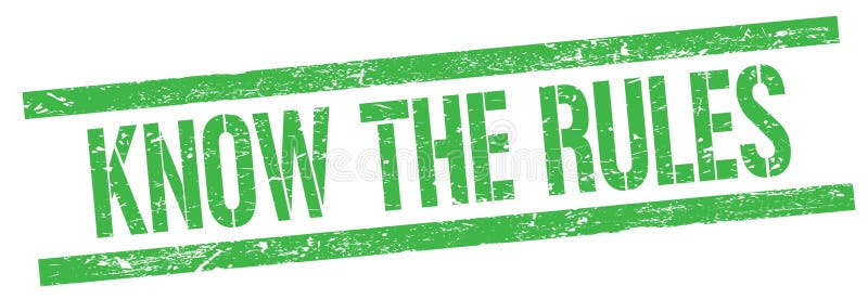 KNOW the RULES Text on Green Grungy Rectangle Stamp Stock Illustration ...