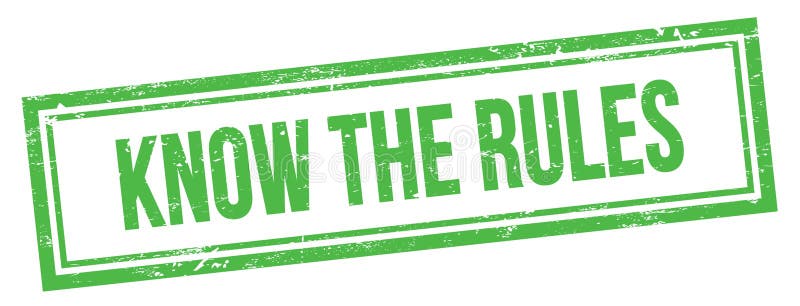 KNOW the RULES Text on Green Grungy Vintage Stamp Stock Illustration ...