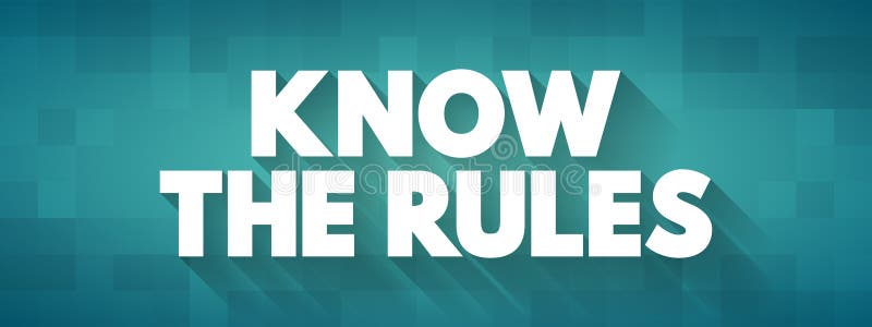 Know the Rules Text Quote, Concept Background Stock Illustration ...
