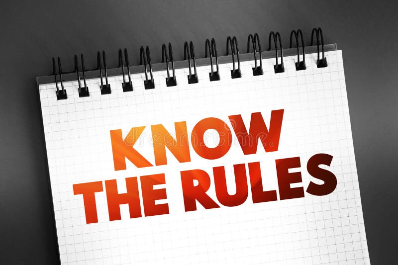 Know the Rules Text Button on Keyboard, Concept Background Stock Photo ...