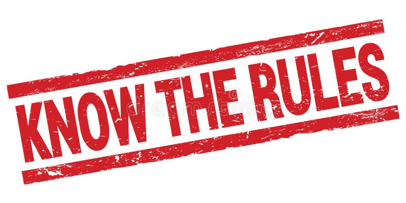 KNOW the RULES Text on Red Rectangle Stamp Sign Stock Illustration ...