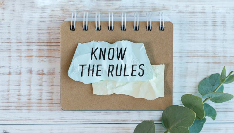 Know the Rules Text on Sticky Notes with Wooden Background Stock Image ...