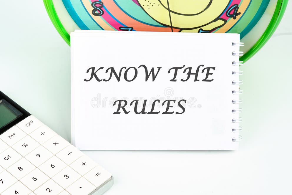 Know the Rules Text on a White Card Stock Photo - Image of advice ...