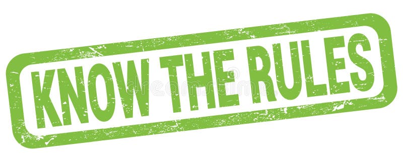 KNOW the RULES Text Written on Green Rectangle Stamp Stock Illustration ...
