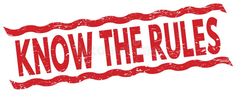 KNOW the RULES Text on Red Lines Stamp Sign Stock Illustration ...