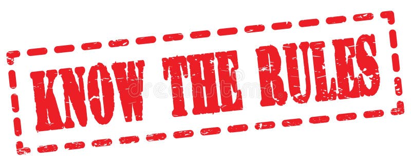 KNOW the RULES Text Written on Red Stamp Sign Stock Illustration ...