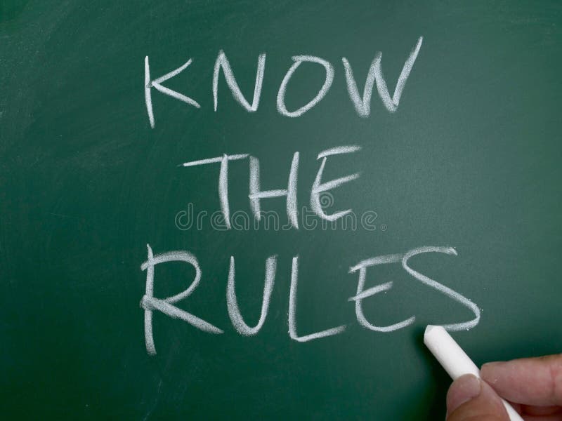 Know the Rules, Word Text Written on Chalkboard, Motivational ...