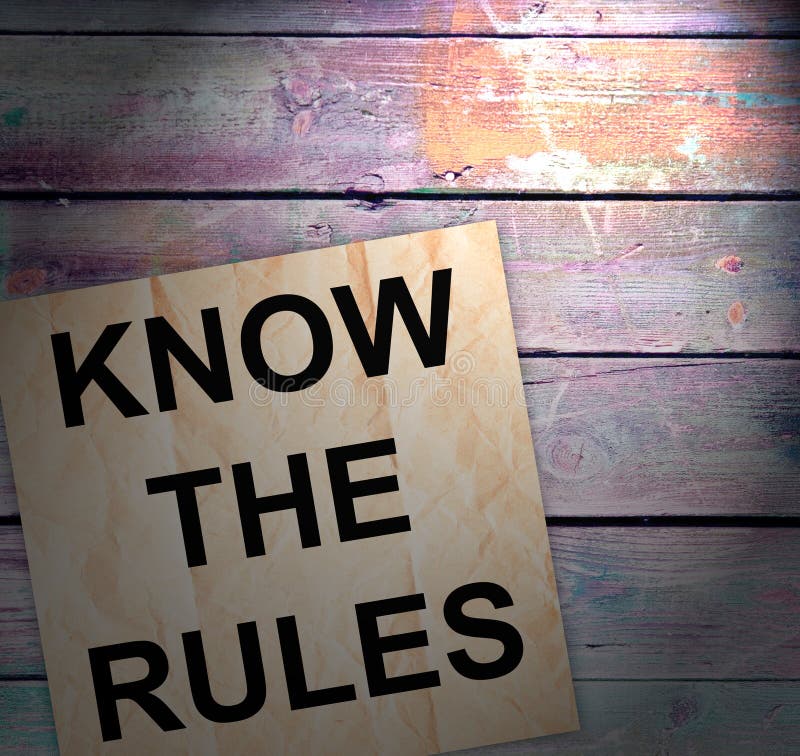 Know the Rules Words. Concept Words Know the Rules on White Paper ...