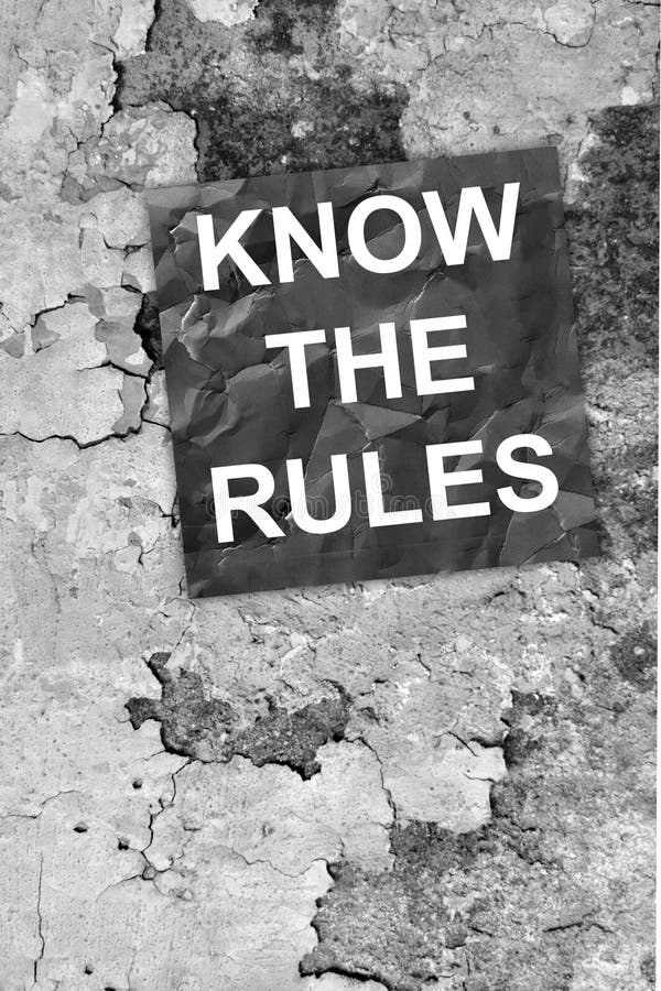 Know the Rules Words. Concept Words Know the Rules on White Paper ...