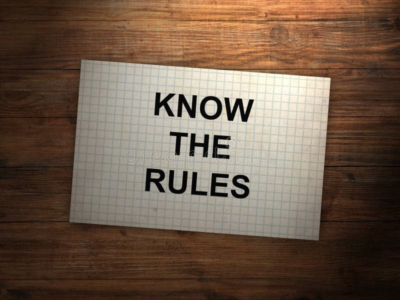 Know the Rules Words. Concept Words Know the Rules on White Paper ...