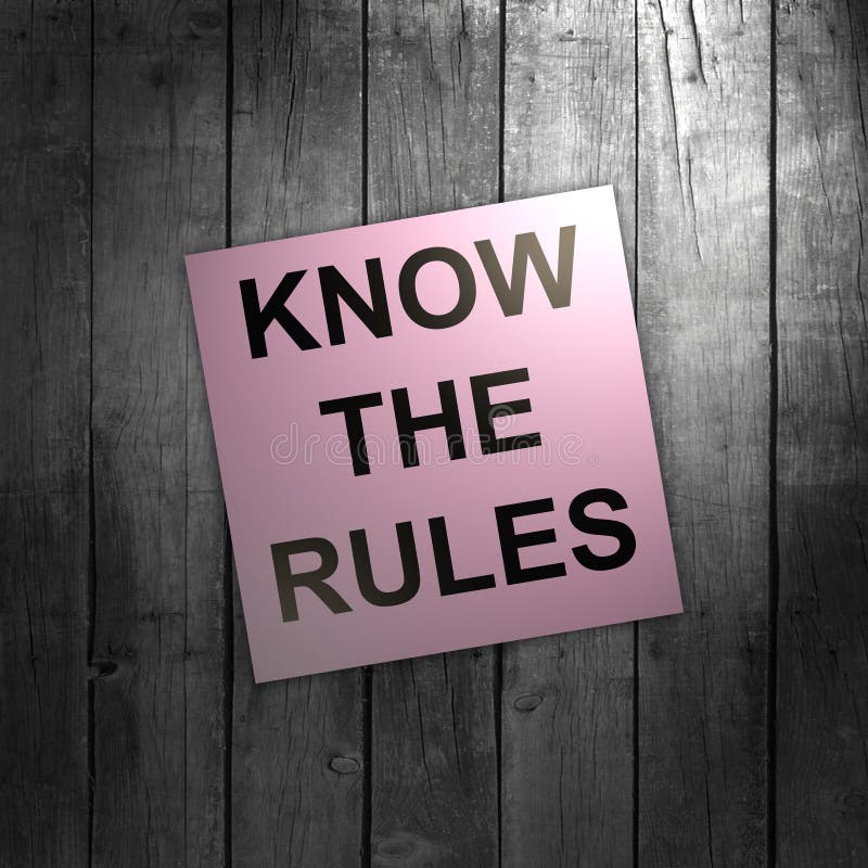 Know the Rules Words. Concept Words Know the Rules on White Paper ...