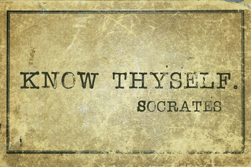 Know thyself stock photo. Image of philosophy, grunge - 50052578