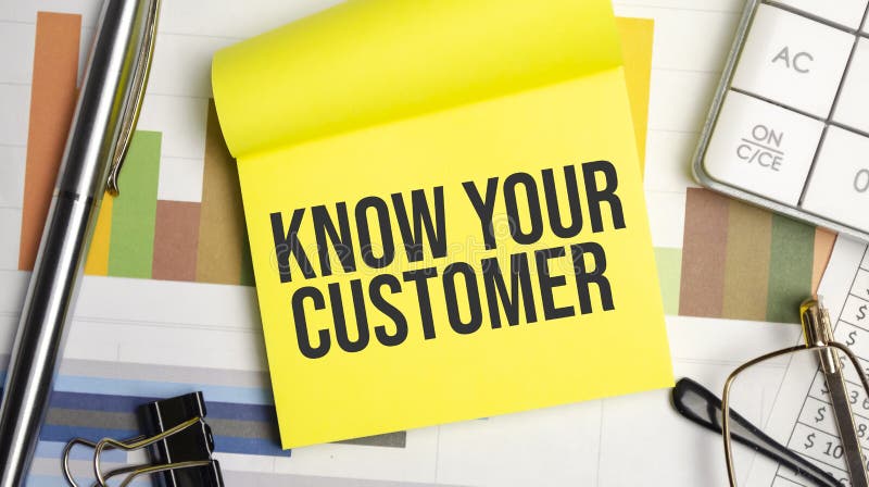 Know Your Customer Text on the Yellow Paper with Pen and Glasses Stock ...