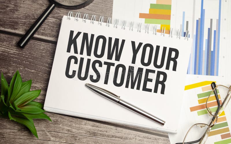 Know Your Customer Words on Notepad with Magnifying Glass and Charts ...