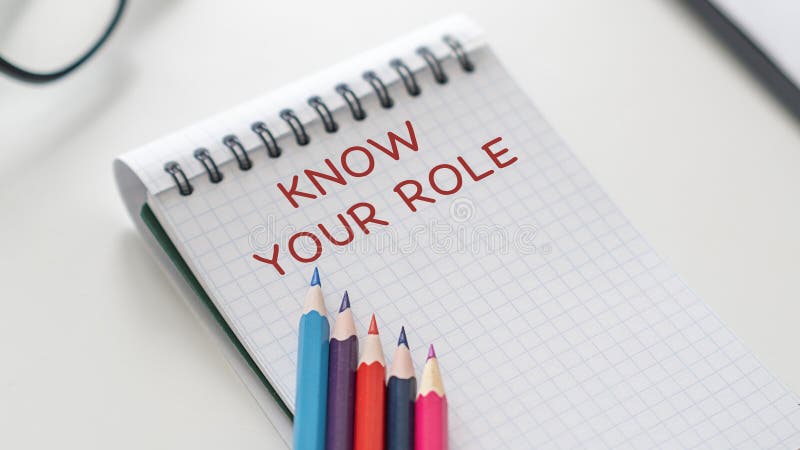 Know Your Role Text on Hold Paper with Sign in the Office. Stock Image ...