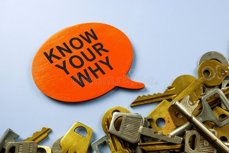 Know Your Why Inspirational Concept. Keys and Speech Bubble. Stock ...