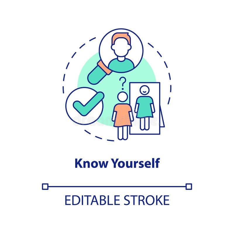 Know yourself concept icon stock vector. Illustration of boost - 258973490