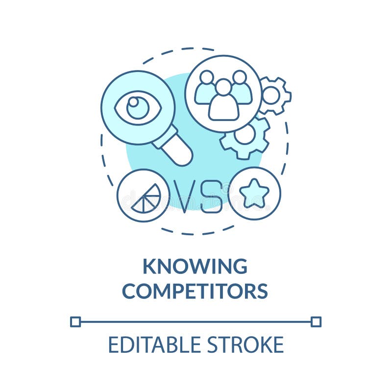 Knowing Competitors Blue Concept Icon Stock Illustration - Illustration ...
