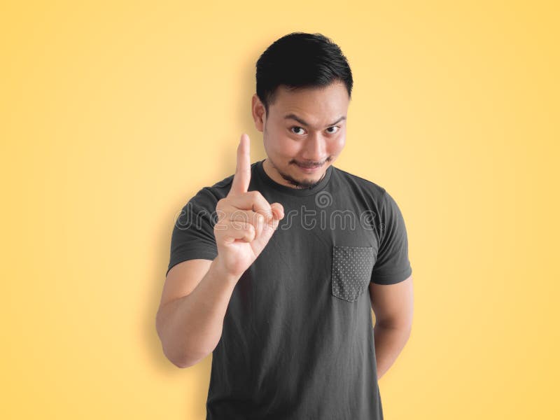 Knowing Face and Idea Finger of Man. Stock Image - Image of person ...