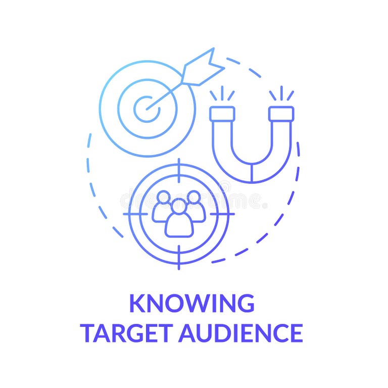 Knowing Target Audience Blue Gradient Concept Icon Stock Vector ...