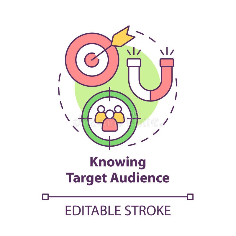 Knowing Target Audience Concept Icon Stock Vector - Illustration of ...