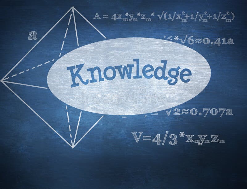 Knowledge Against Blue Chalkboard Stock Illustration - Illustration of ...
