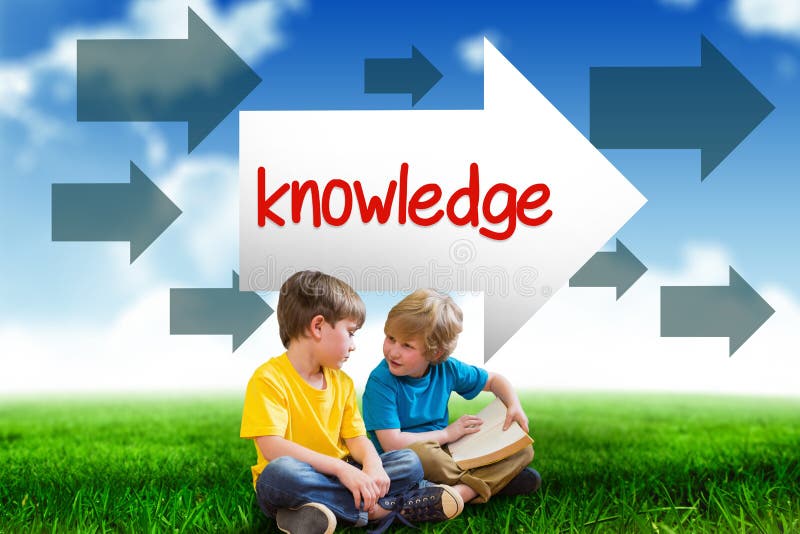 Knowledge Against Blue Sky Over Green Field Stock Image - Image of ...