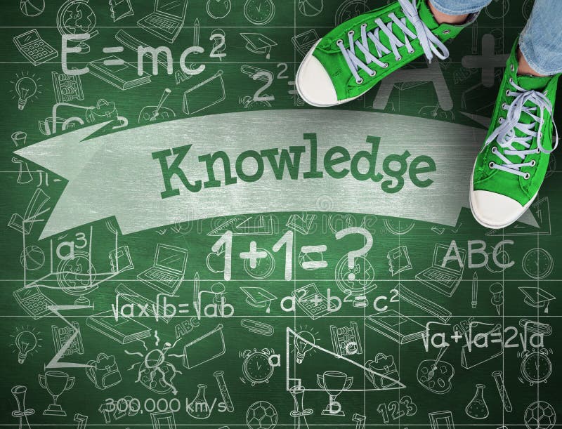 Knowledge Against Green Chalkboard Stock Illustration - Illustration of ...
