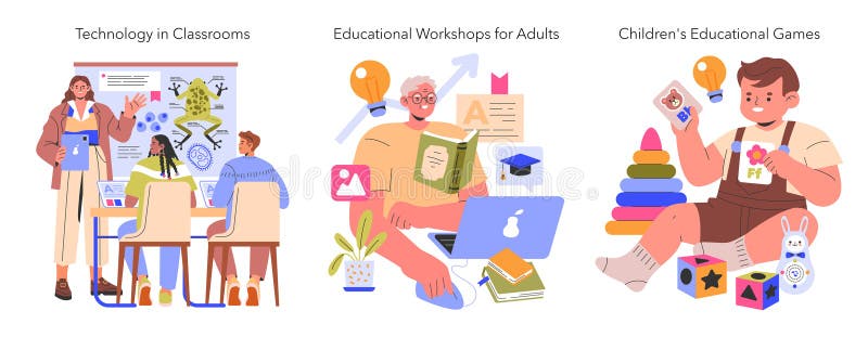 Knowledge for All. Flat Vector Stock Vector - Illustration of skill ...