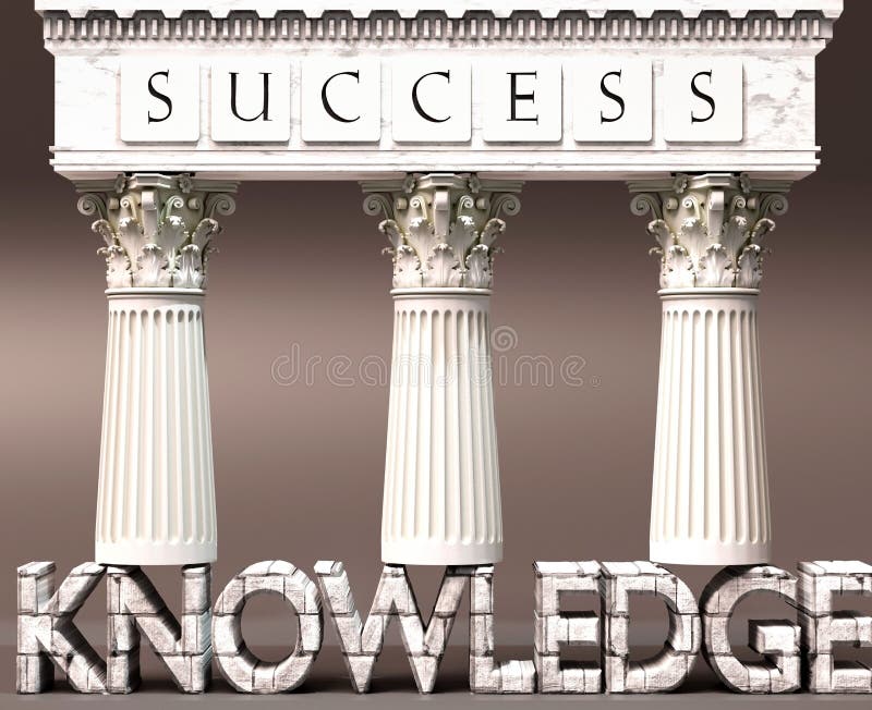 Knowledge As a Foundation of Success - Symbolized by Pillars of Success ...