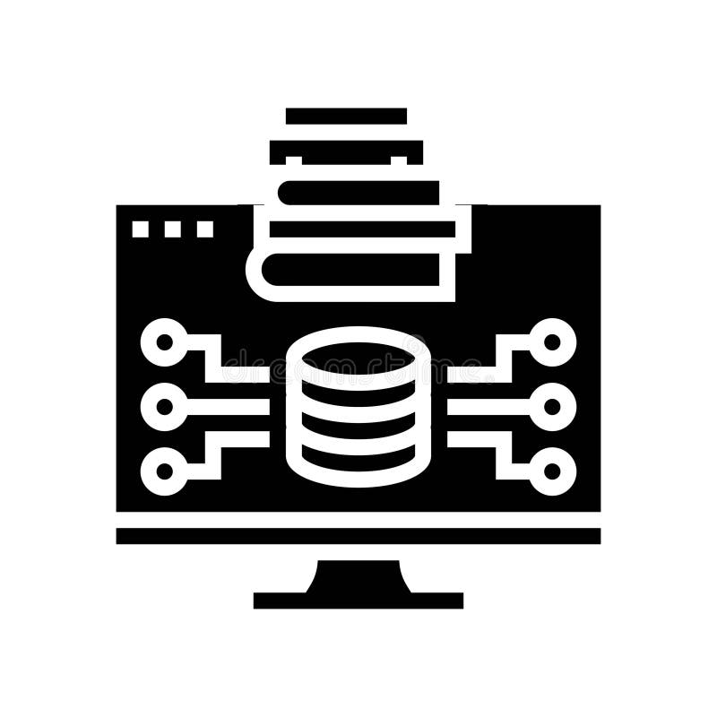 Knowledge Base Online Learning Platform Glyph Icon Vector Illustration ...