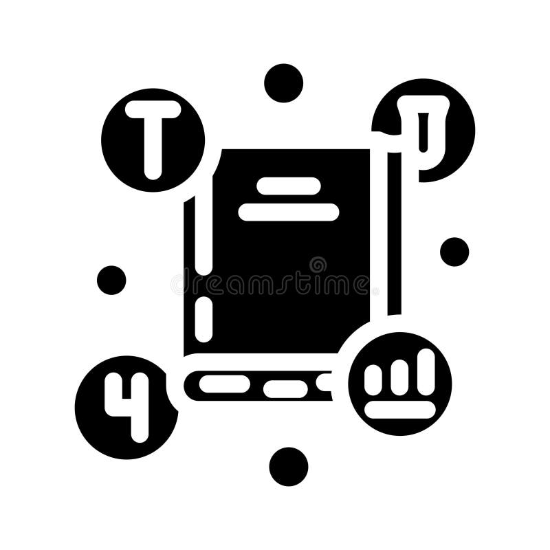 Knowledge Base Online Learning Platform Glyph Icon Vector Illustration ...