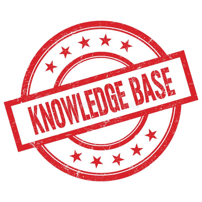 KNOWLEDGE BASE Text Written on Red Vintage Round Stamp Stock ...