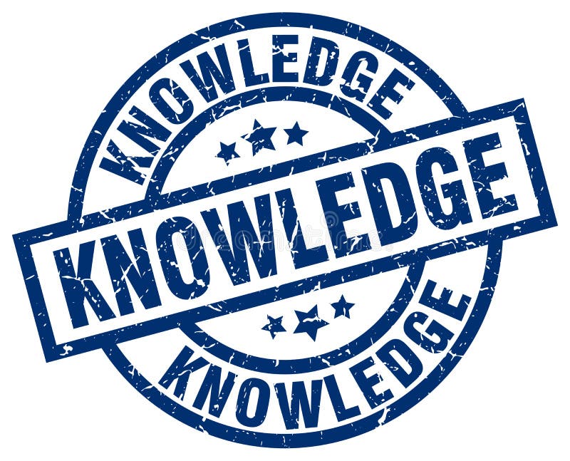 Knowledge blue round stamp stock vector. Illustration of stamp - 94467477