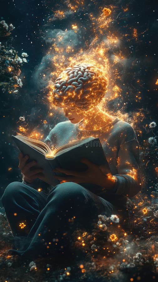 Knowledge Bridge: Hovering Brain Over an Open Book, Emphasizing How ...