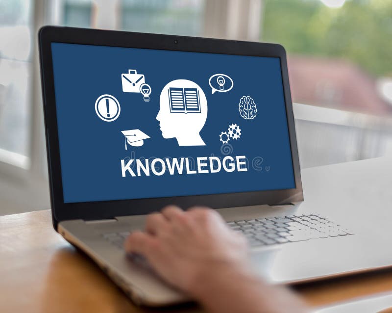 Knowledge Concept on a Laptop Stock Photo - Image of competence, career ...