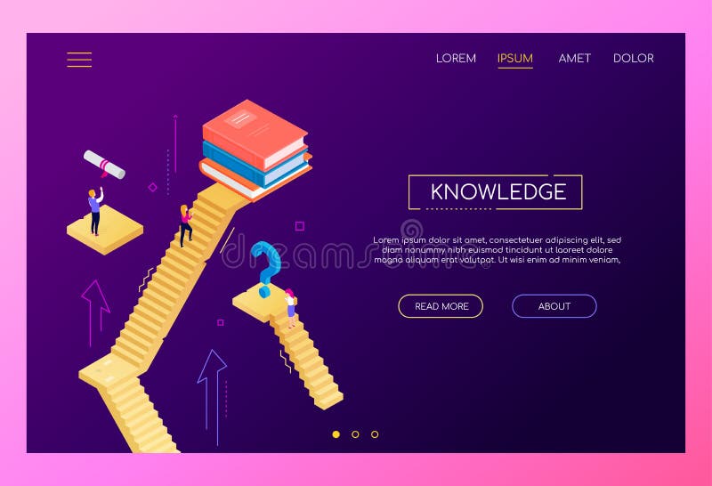 Knowledge Concept - Modern Isometric Vector Web Banner Stock Vector ...
