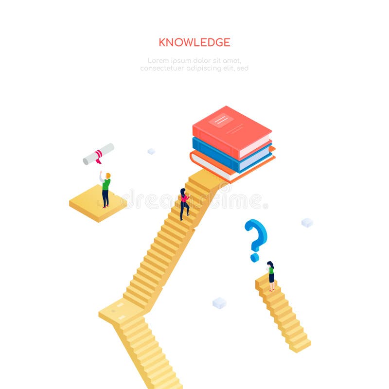Knowledge Concept - Modern Isometric Vector Web Banner Stock Vector ...