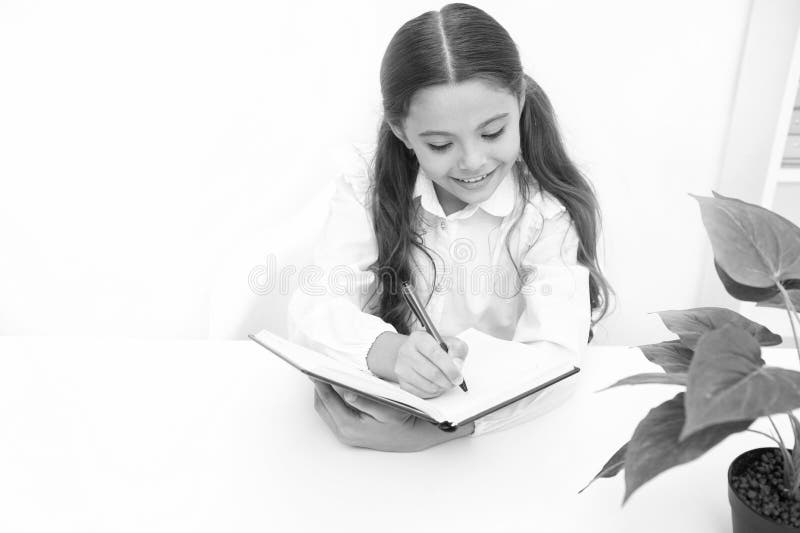 Knowledge Concept. School Girl Write at Lesson, Knowledge. Knowledge ...