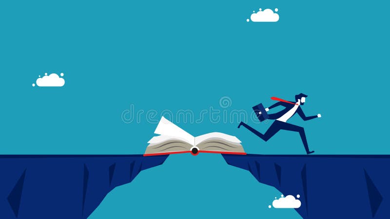 Knowledge Creates Opportunities. Business People Running on Book ...