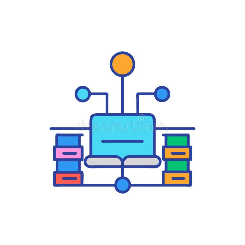 Knowledge Database Organization Chart with Connected Books and ...