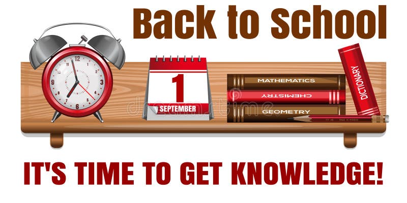 Knowledge Day Card. Back To School. Time Knowledge Stock Illustration ...