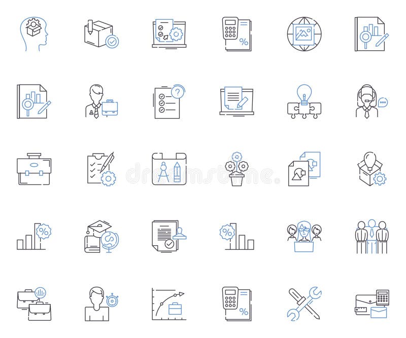 Knowledge Discovery Line Icons Collection. Insight, Patterns ...