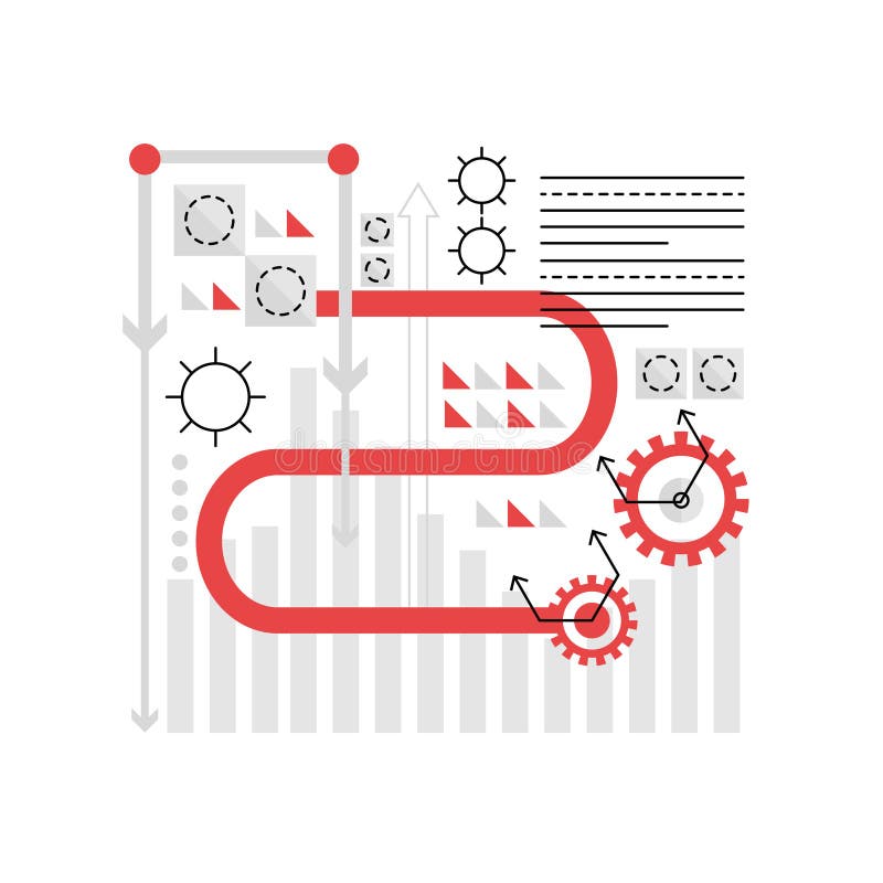 Knowledge Discovery Line Icons Collection. Insight, Patterns ...