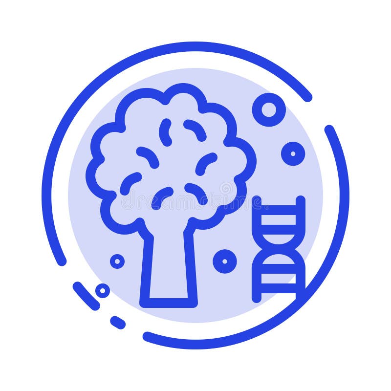 Knowledge, Dna, Science, Tree Blue Dotted Line Line Icon Stock Vector ...