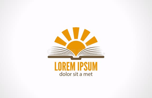 Knowledge E-reading Library Concept. Logo Sun Over Stock Vector ...